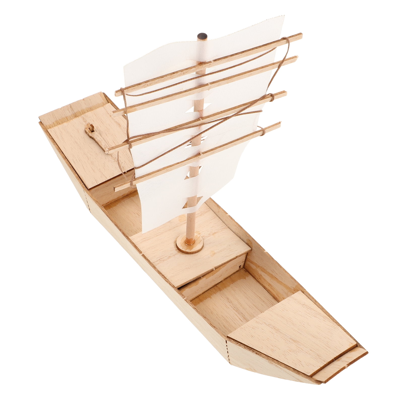 HEMOTON Wooden Boat Model Kit for Kids Creative DIY Sailboat Craft ...