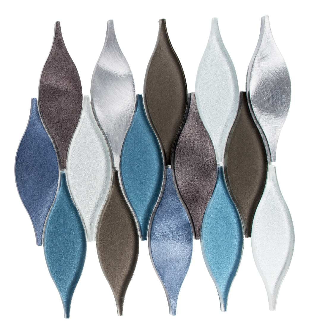 Zeille Kakos Arabesque Metal and Glass Mosaic Wall and Floor Tile ...