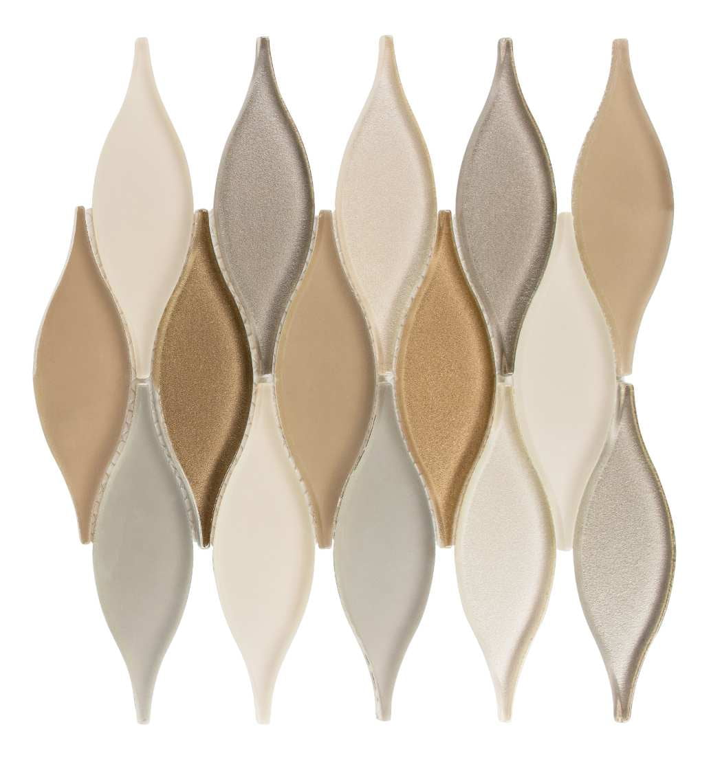 Zeille Mellow Brown Arabesque Metal and Glass Mosaic Wall and Floor ...