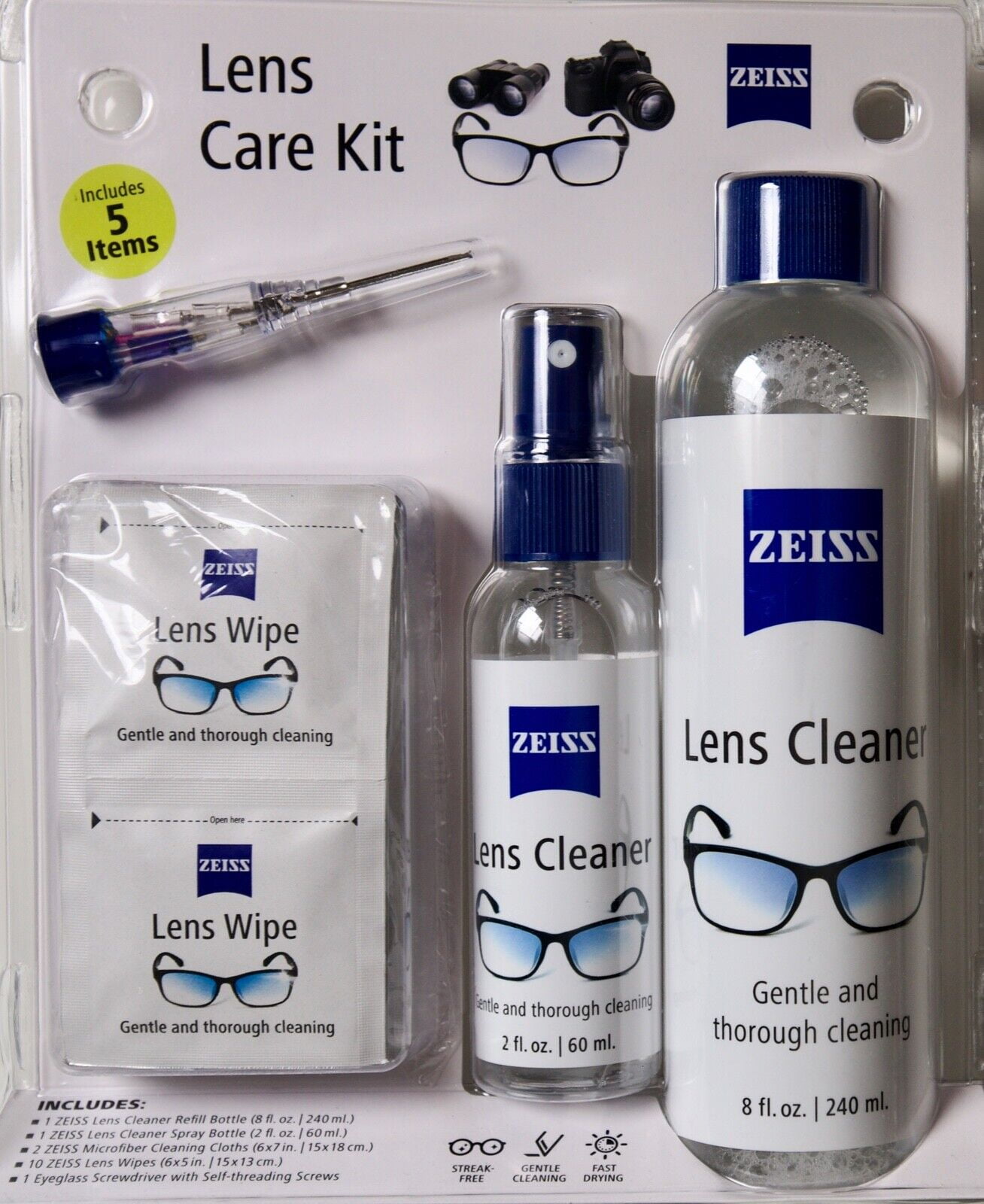 Zeiss 5-Piece Lens Eyeglass Cleaner Care Kit - Walmart.com