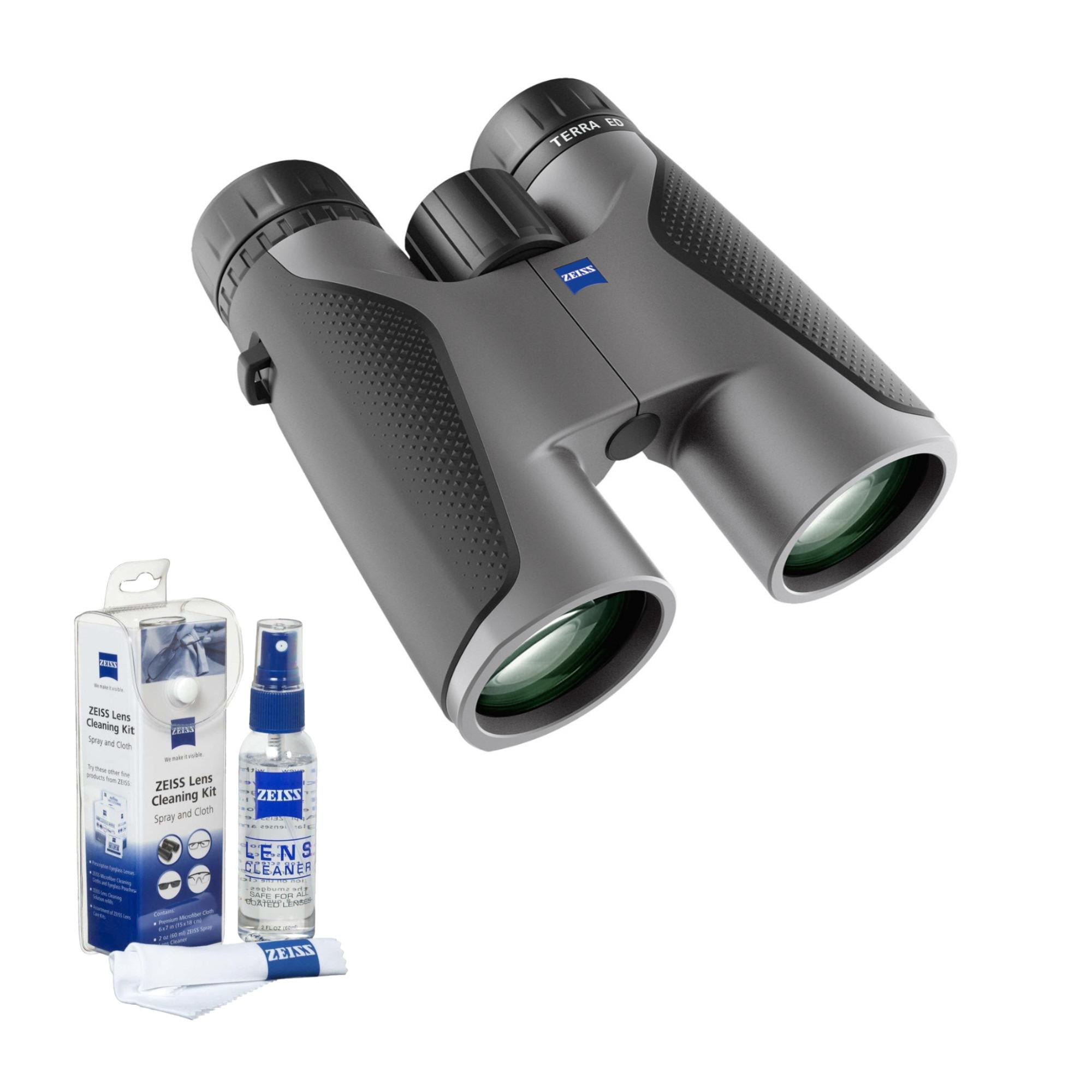 Zeiss Terra ED 10x42 Binoculars (Gray) Bundle with Lens Care Kit ...