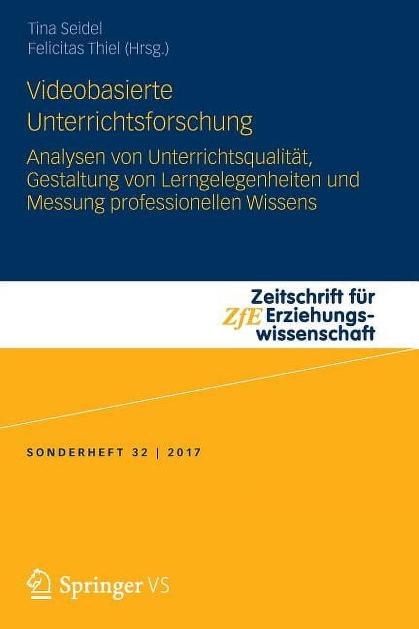 Zeitschrift Für Erziehungswissenschaft - Sonderheft: Videobasierte Unterrichtsforschung ...