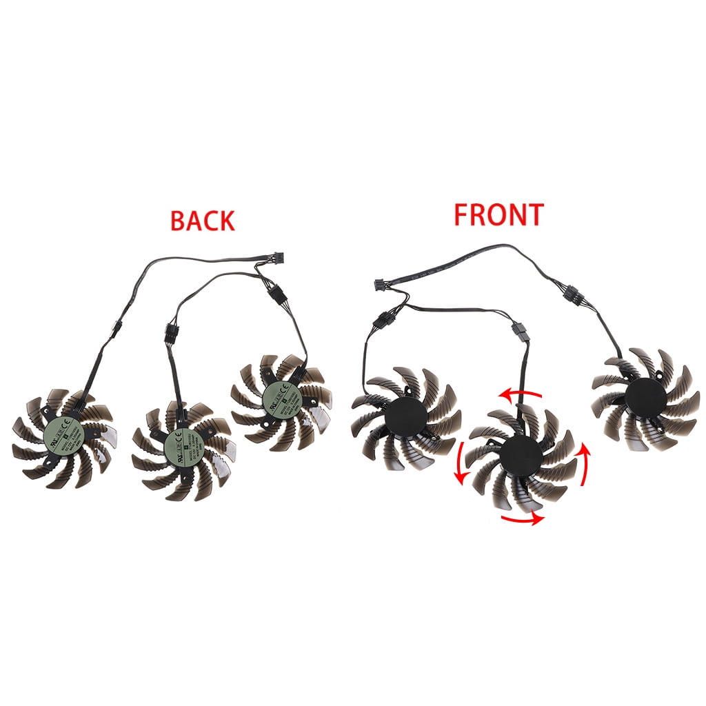 Zeiwohndc 1/3PCS 75mm T128010SU 4Pin Cooling Fan Cooler for Gigabyte ...