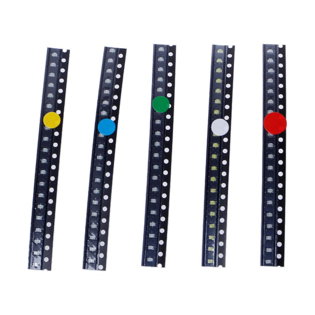 Zeiwohndc 100 Pcs 5 Colors SMD 0805 LED Light Red Green Blue Yellow ...