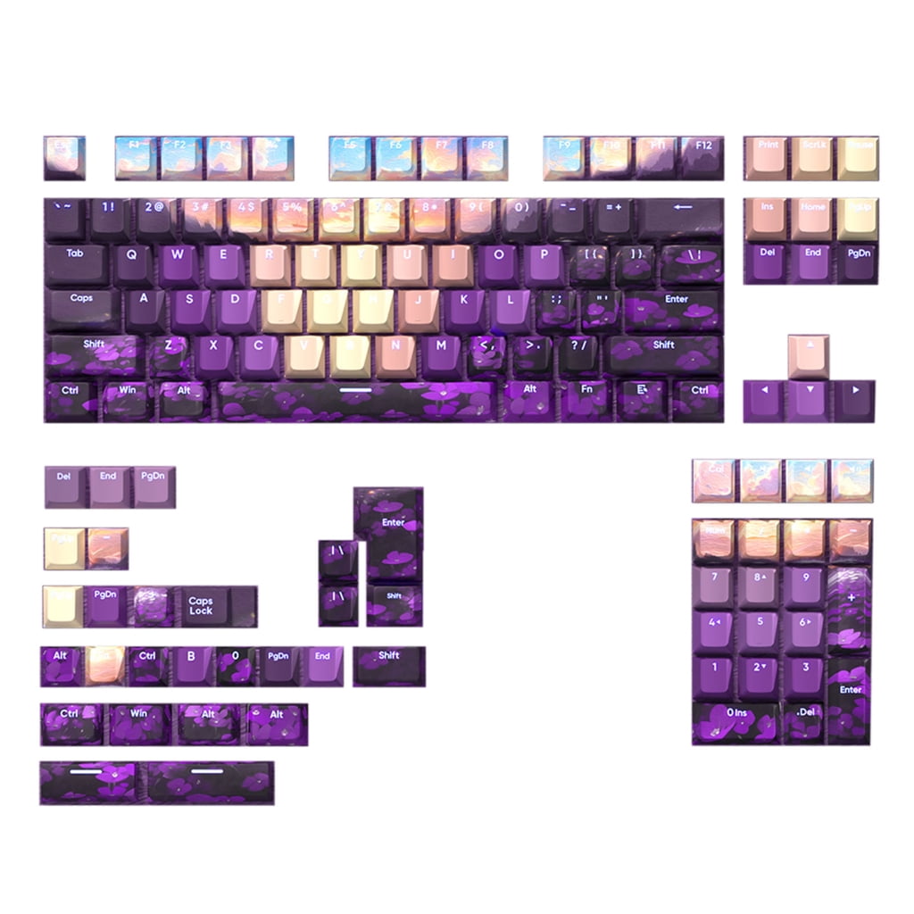 Zeiwohndc 108/135Keys Original Height Keycaps Valley PBT Front Print ...