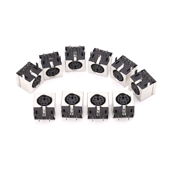 Zeiwohndc 10pcs Mini 6-pin Din Socket Connectors PS-2 Female Plug PCB ...