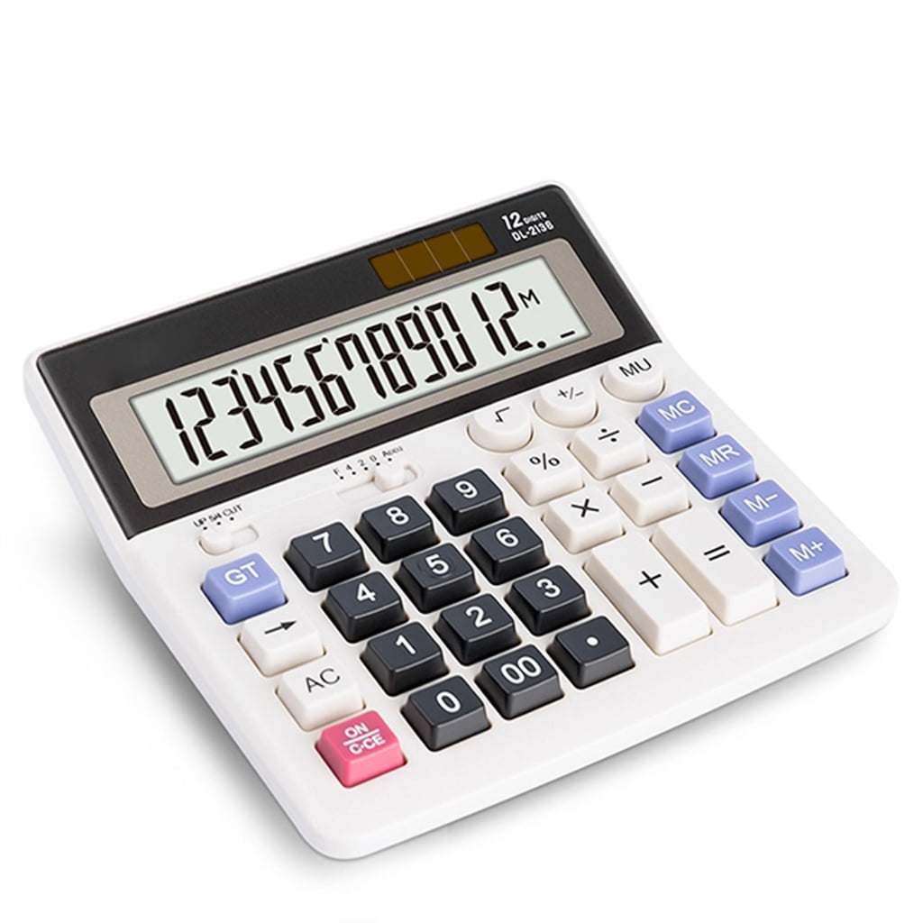 Zeiwohndc 12 Digit Calculador Large Display Solar Calculator Big Button ...