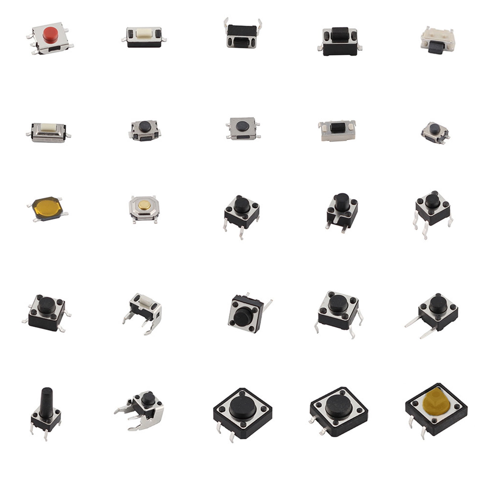 Zeiwohndc 125pcs 25 Types Switches Assorted Micro Push Button Tact ...