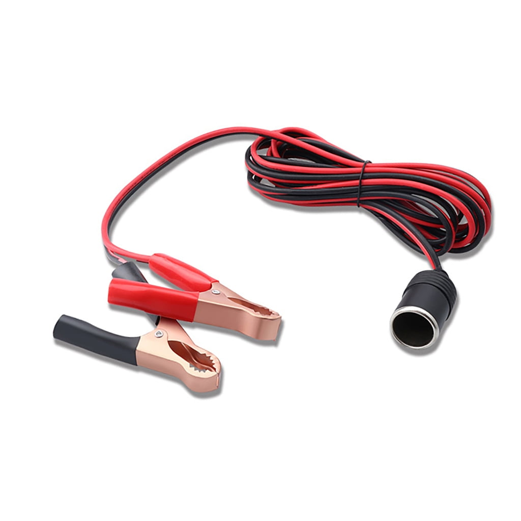 Zeiwohndc 12V Car Power Socket Power Cable with Battery Terminal Clip ...
