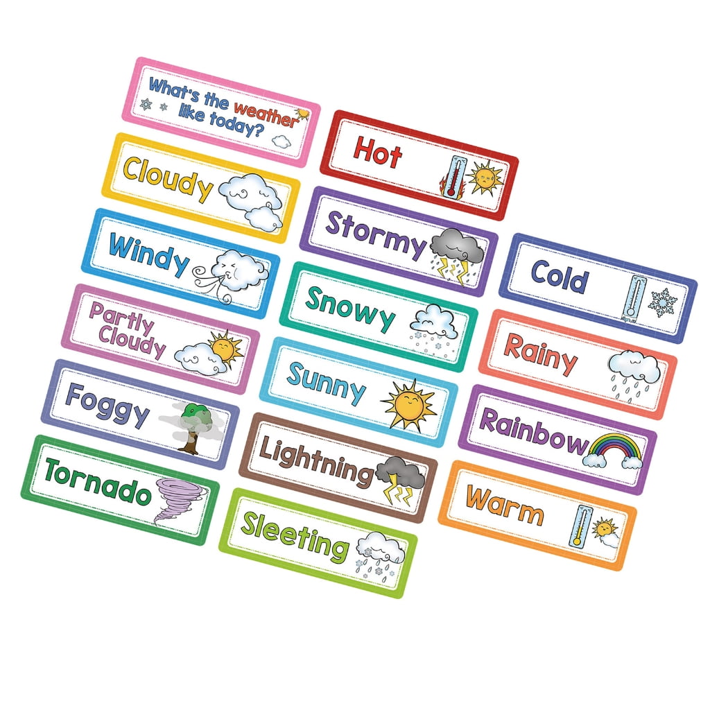 Zeiwohndc 16Sheet Weather Vocabulary Flashcards Weather Teaching Card ...