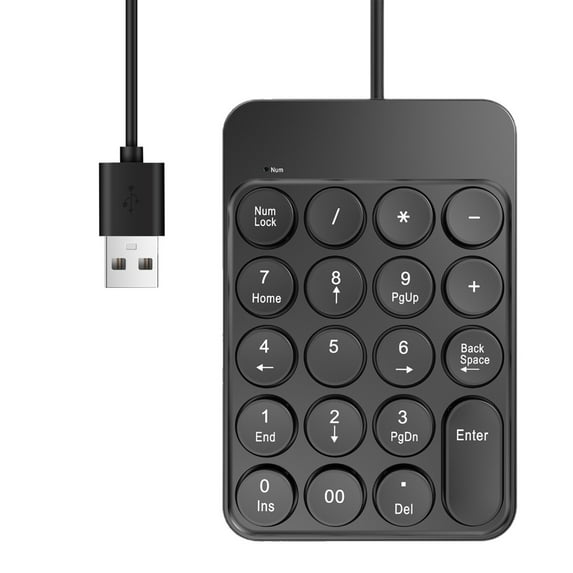 Zeiwohndc 19 Key Mechanical Keyboard Single Handed Keyboard Keypad USB ...