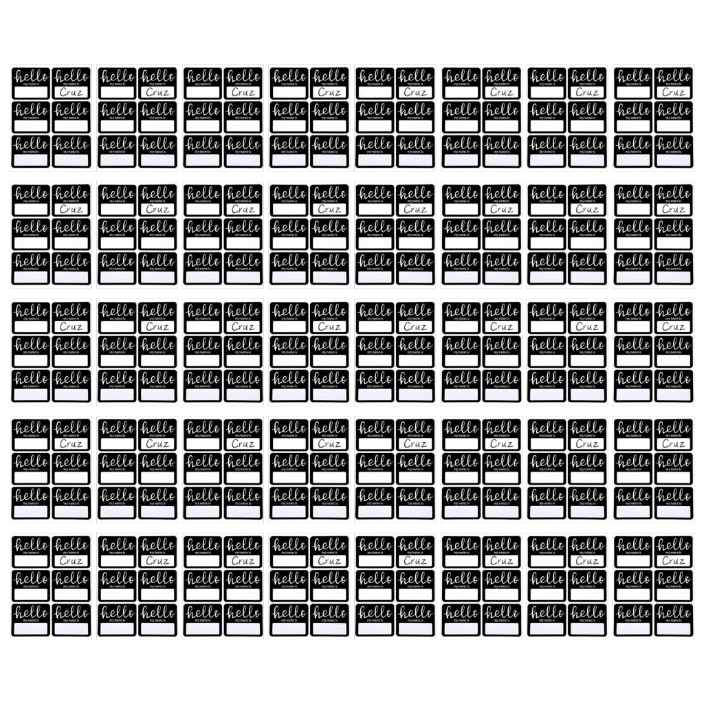 Zeiwohndc 240 Pcs Black White Name Label Stickers - Walmart.com