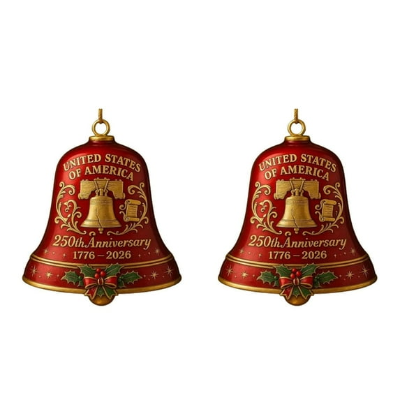 Zeiwohndc 250th Anniversary Metal Bell Charm Decoration Christmas Tree ...