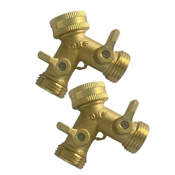 Zeiwohndc 3/4Inch Heavy Duty Brass Y Splitter Connector For Garden Hose ...