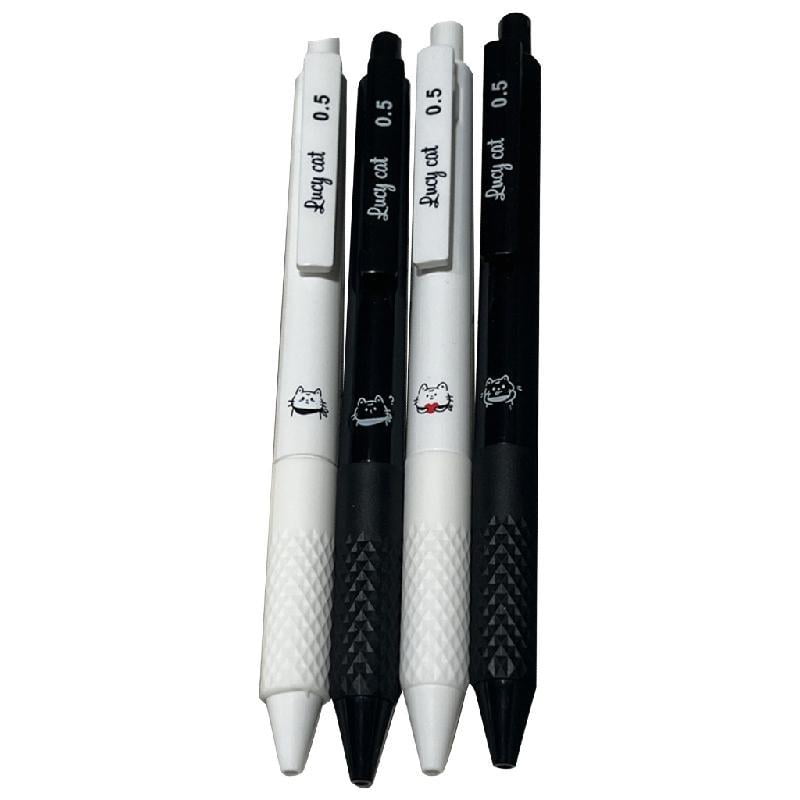 Zeiwohndc 4 Pcs Black Ink Pen Neutral Pen Lucky Kitten Gel Ink Pen 0 ...