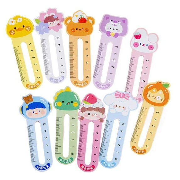Zeiwohndc 50Pcs Cartoon Paper Bookmarks with Drawing Ruler Reading ...