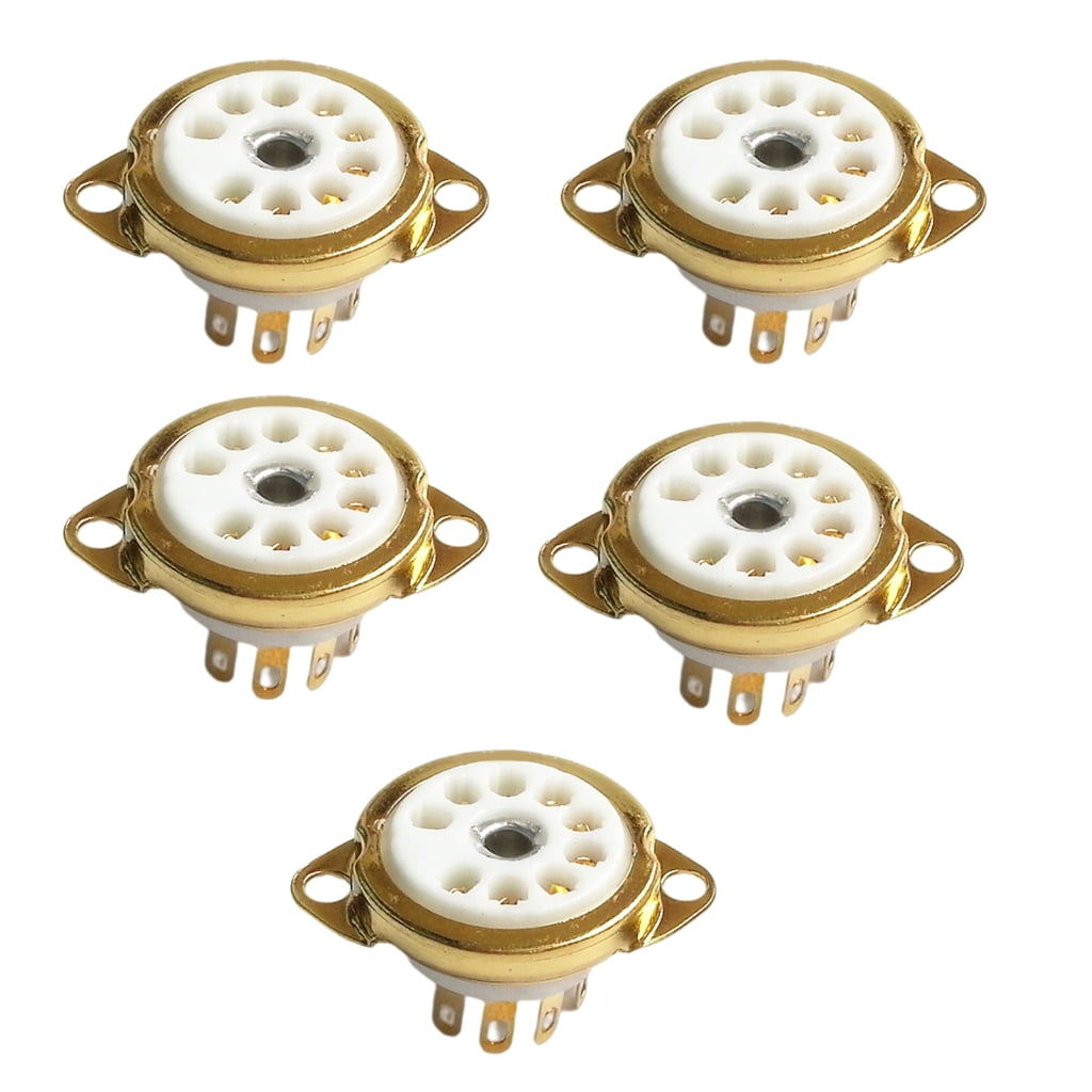 Zeiwohndc 5pcs Quality Ceramic Tube Socket 9PIN Tube Socket 9-Pin ...