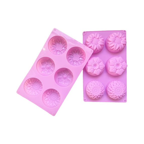 Zeiwohndc 6 Cavity Silicone Flower Baking Molds Heat Resistant Nonstick ...