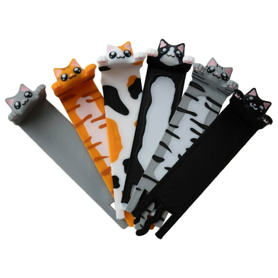 Zeiwohndc 6 Funny Cats Pattern Bookmarks Premium PVC Reading Aid Tool ...