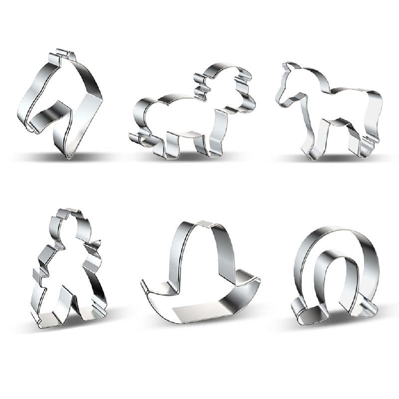 Zeiwohndc 6 Pieces Stainless Steel Biscuits Cutters Cartoon White Horse ...