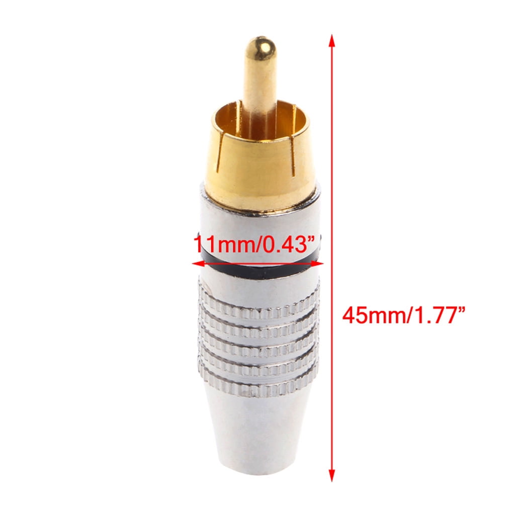 Zeiwohndc Audio RCA Connectors Adapters 10 Pcs RCA Male Plug for Audio ...