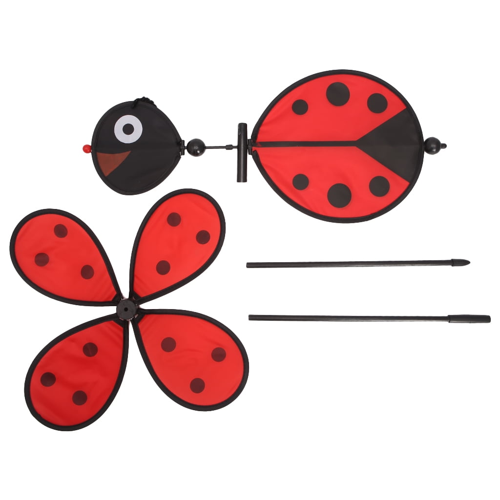 Zeiwohndc Bee Ladybug Windmill Whirligig Wind Spinner Home Yard Garden ...