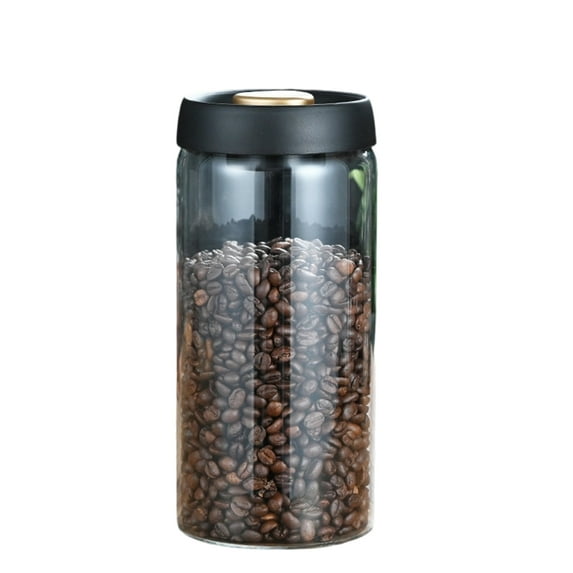 Zeiwohndc Coffee Powder Storage Canister Press To Vacuum Glass Bottle ...