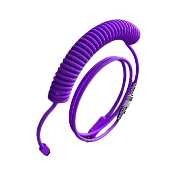Zeiwohndc Coiled Type C USB Cable for Mechanical Keyboards Aviation ...