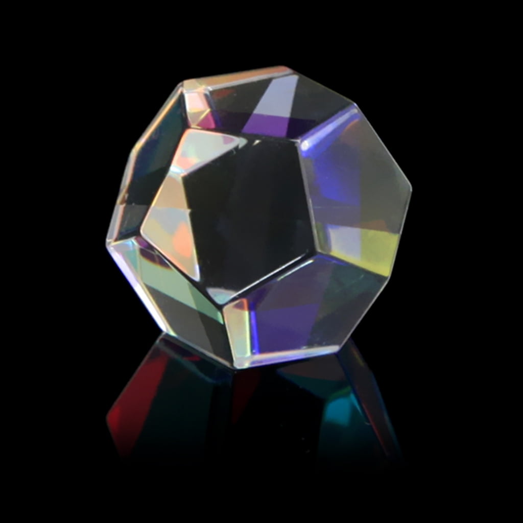 Zeiwohndc Crystal Glass Prism Polyhedron 24MM Rainbow Optical Glass ...