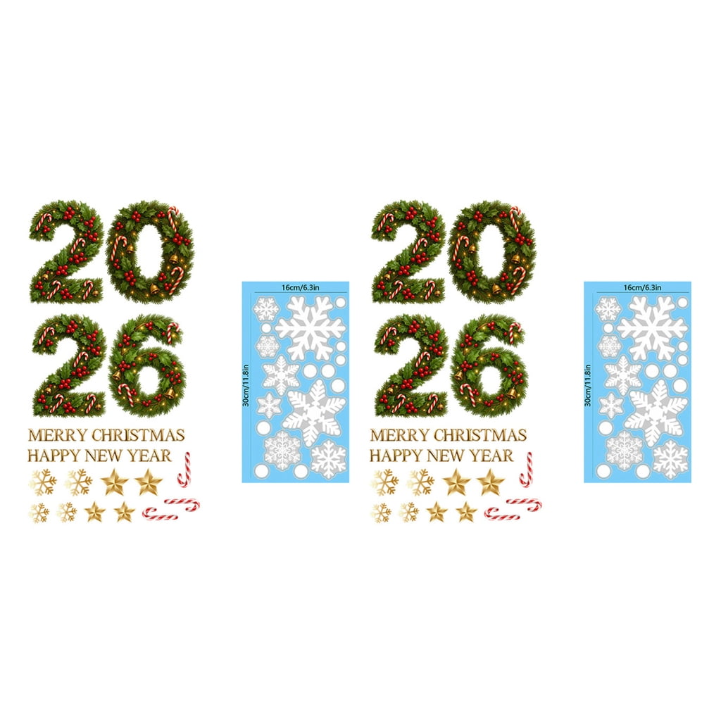 Zeiwohndc DIY Christmas Decal Reindeer Snowflake 2026 New Year PVC ...