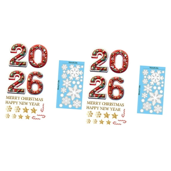 Zeiwohndc DIY Christmas Decal Reindeer Snowflake 2026 New Year PVC ...