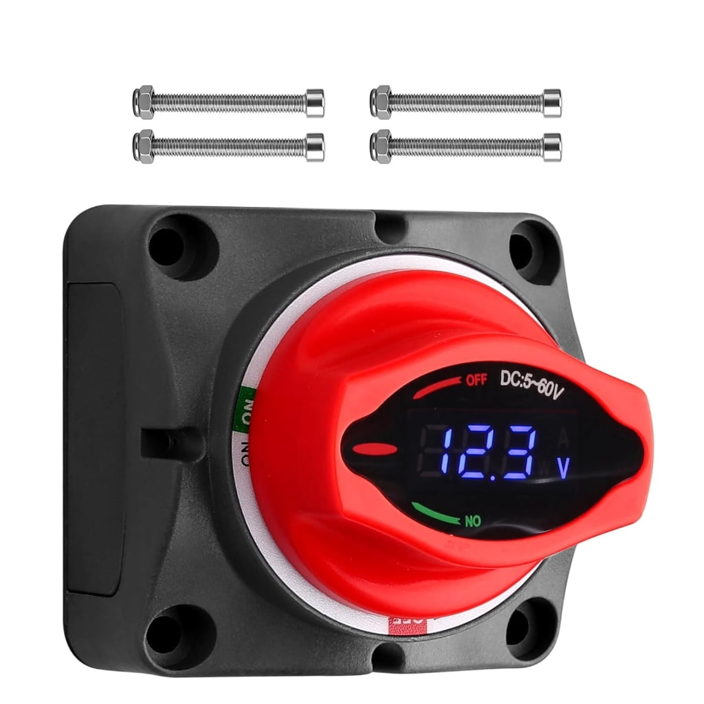 Zeiwohndc Digital Voltage Display Battery Disconnect Switches 250A 5 ...