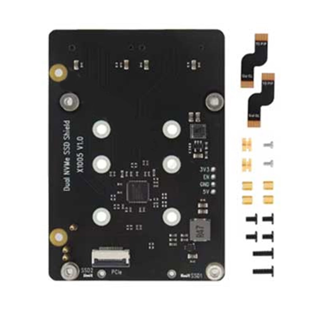 Zeiwohndc Double NVMe M.2 Solid Disk Expansion Board for RPi 5 Storage ...