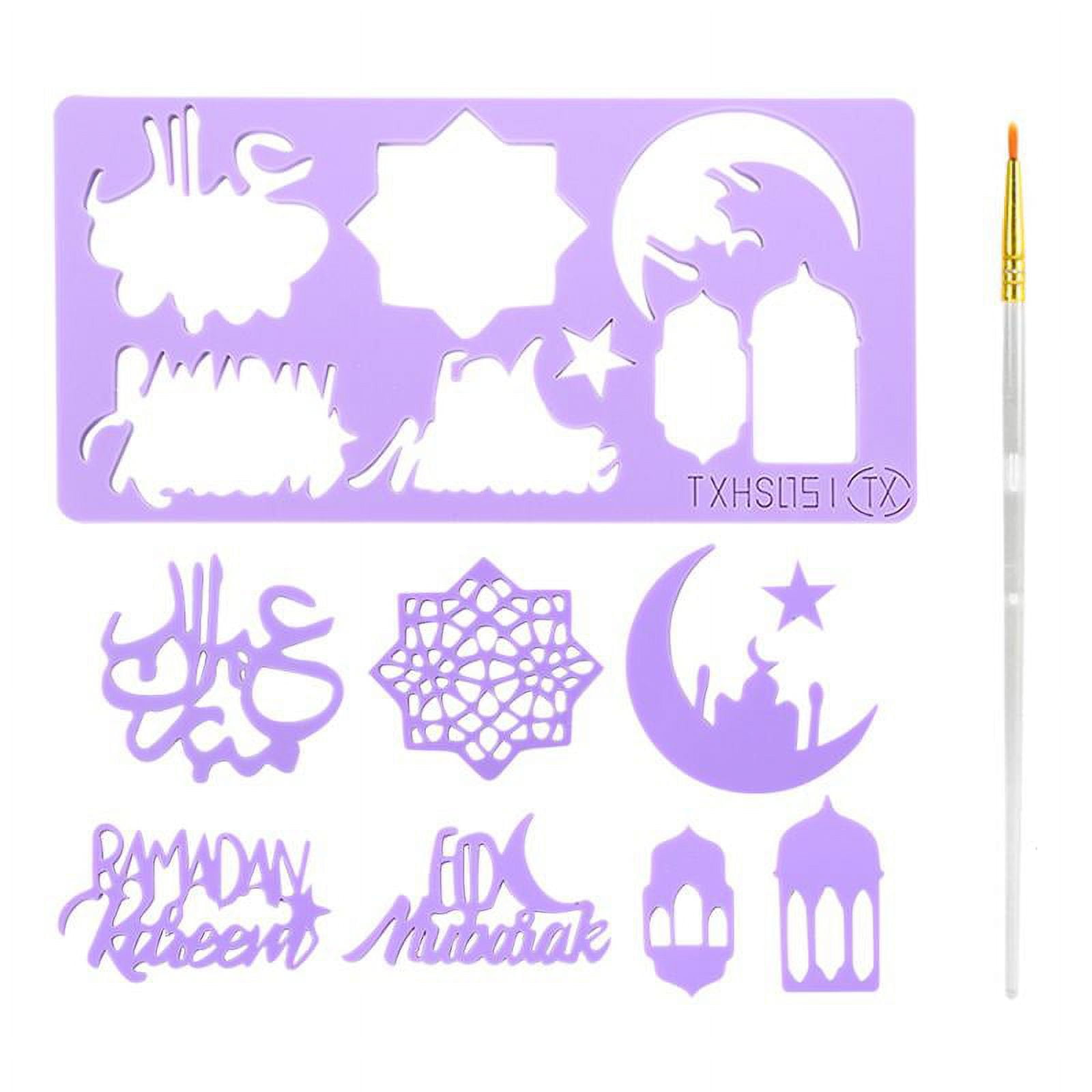 Zeiwohndc Eid Mubarak Press Stamp Molds Cookie Embossed Cutter Ramadan Moon Mold Cake Biscuit ...