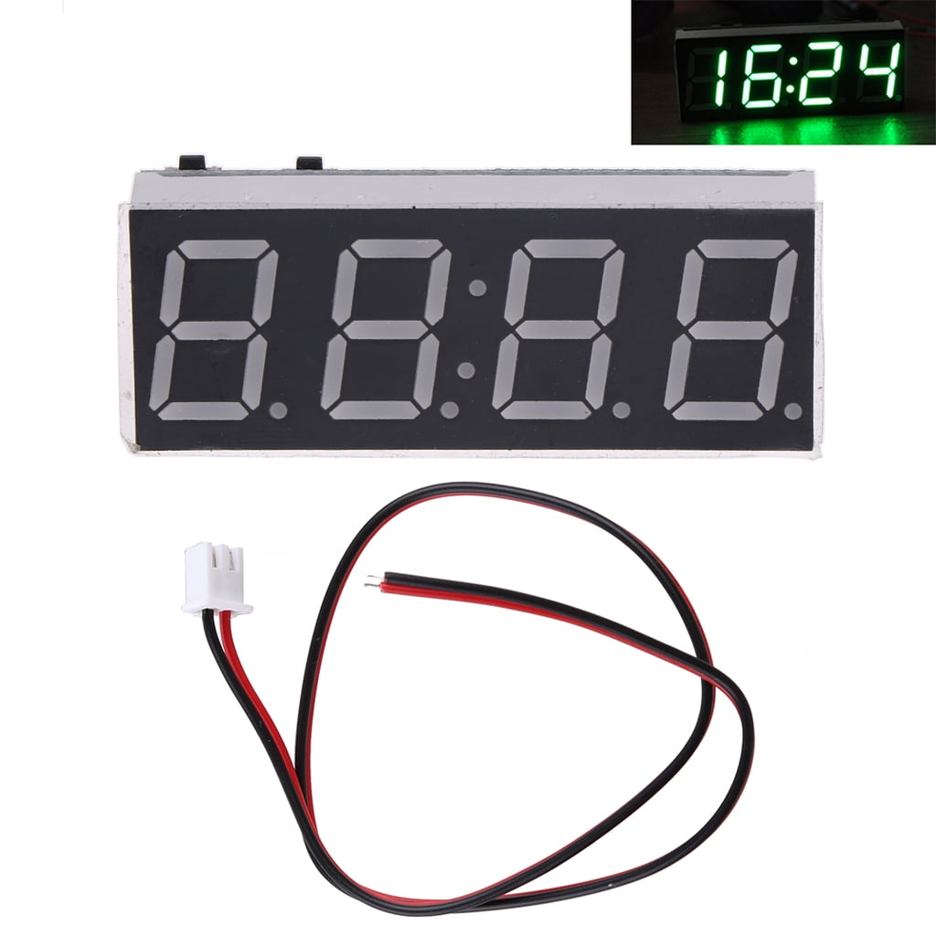 Zeiwohndc Electronic Voltmeter Thermometer Clock Module 12V 5-24V LED ...
