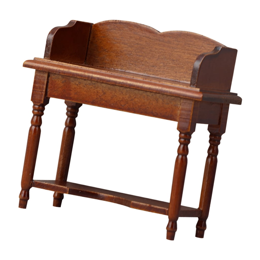 Zeiwohndc Elegant Wooden Dollhouses Table Miniature Living Room ...
