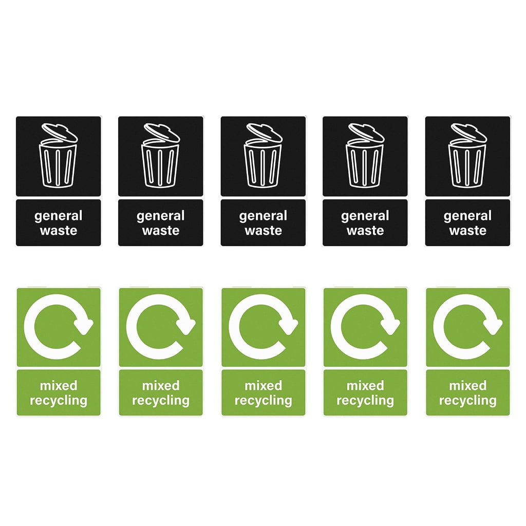 Zeiwohndc Environmental Sorting Decals 10Pcs Recycle Stickers for Trash ...