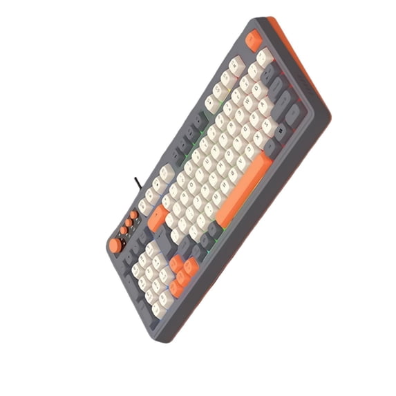 Zeiwohndc Ergonomic Keyboard USB Wire Mechanical Keyboard 98Keys ARGB ...