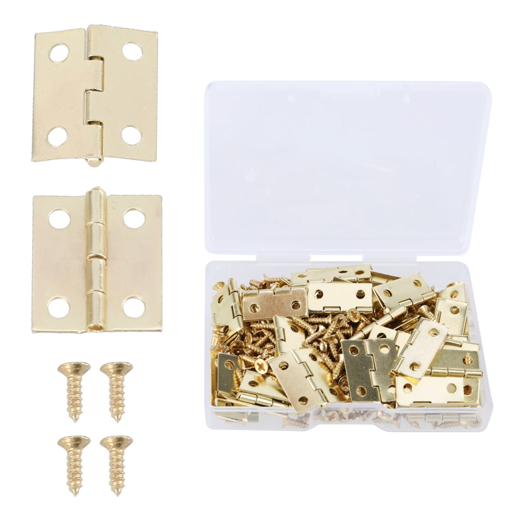 Zeiwohndc Gold Small Box Hinges 15x18mm Craft Hinges with Screws for ...