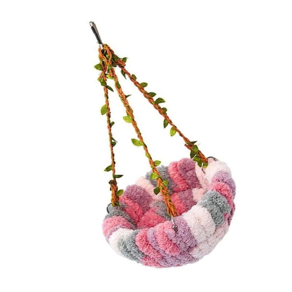 Zeiwohndc Hanging Bird Sleep Bed Plush Hammock for Parrots Relax with ...
