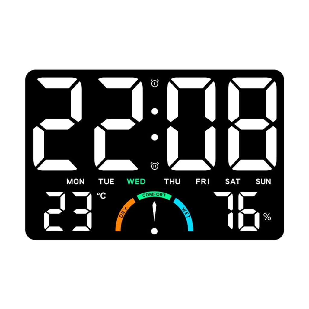 Zeiwohndc High Visibility Large Screen LED Digital Clock Temperature ...