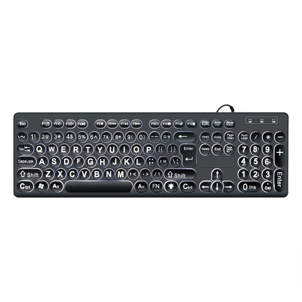 Zeiwohndc Large Font Print USB Cord Backlit Keyboards for Visually ...