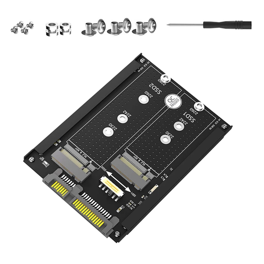Zeiwohndc Metal Case B+M Key M.2 NGFF SSDs to 2.5" SATA3.0 Adapter Card ...