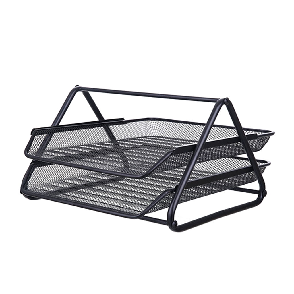 Zeiwohndc Metal Mesh 2 Tier Document Letter Tray Desk Organizer File ...