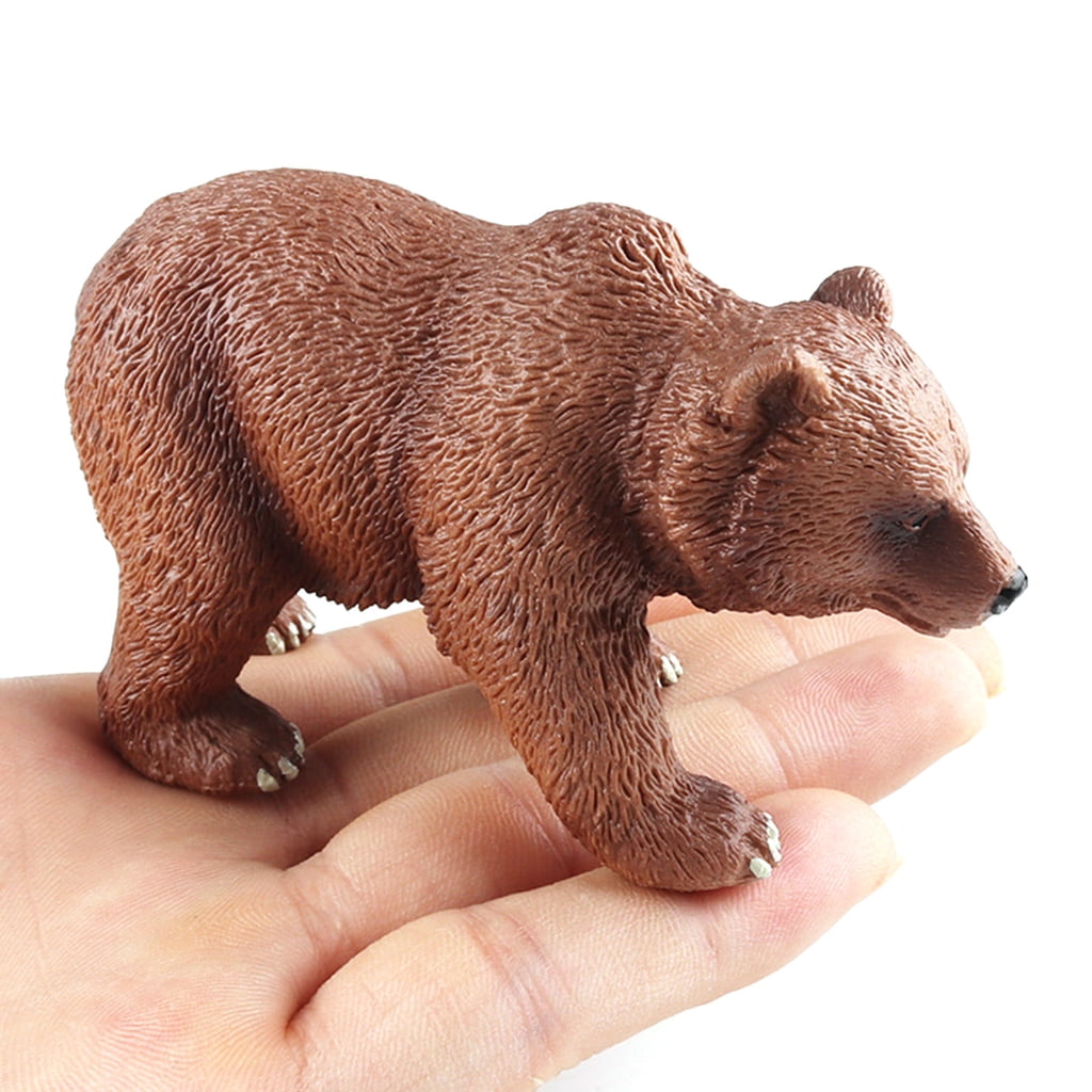 Zeiwohndc Mini Brown Bear Model Figure PVC Bear Figurine Kids ...