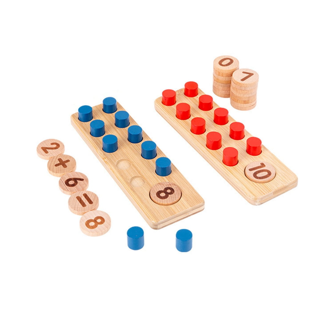 Zeiwohndc Montessori Math Counting Toy Teaching Board Stacking Blocks ...