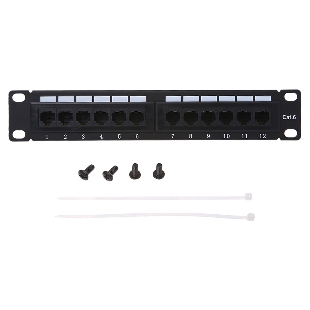 Zeiwohndc Networking Wall Mount Rack Mount Bracket CAT6 Patch Panel 12 ...