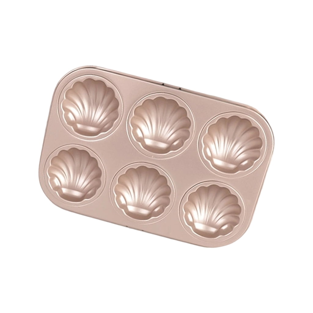Zeiwohndc Nonstick Shell Shape Cake Pan 6/12 Cavity Carbon Steel Mold ...