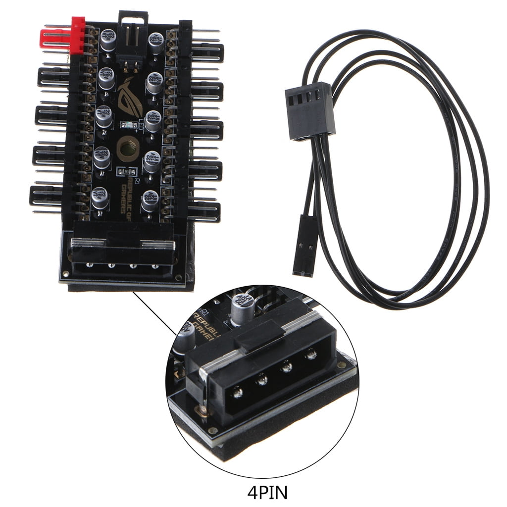 Zeiwohndc PC Chassis Fan Hub Computer Tempreture Regulator 4 Pin CPU ...
