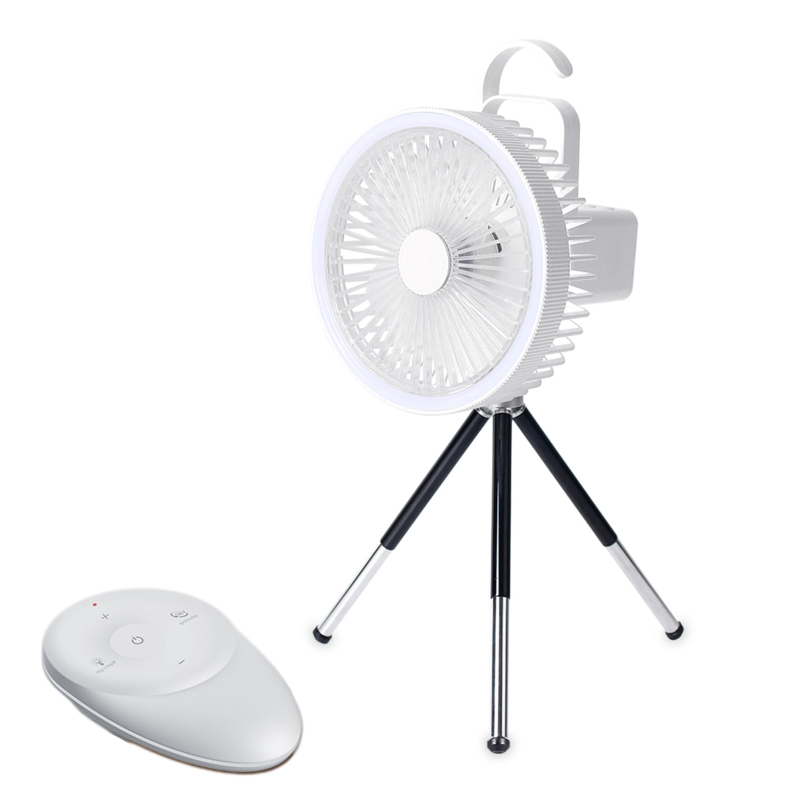 Zeiwohndc Remote Control Table Fan 3 Speed Camping Fan LED for Bedroom ...